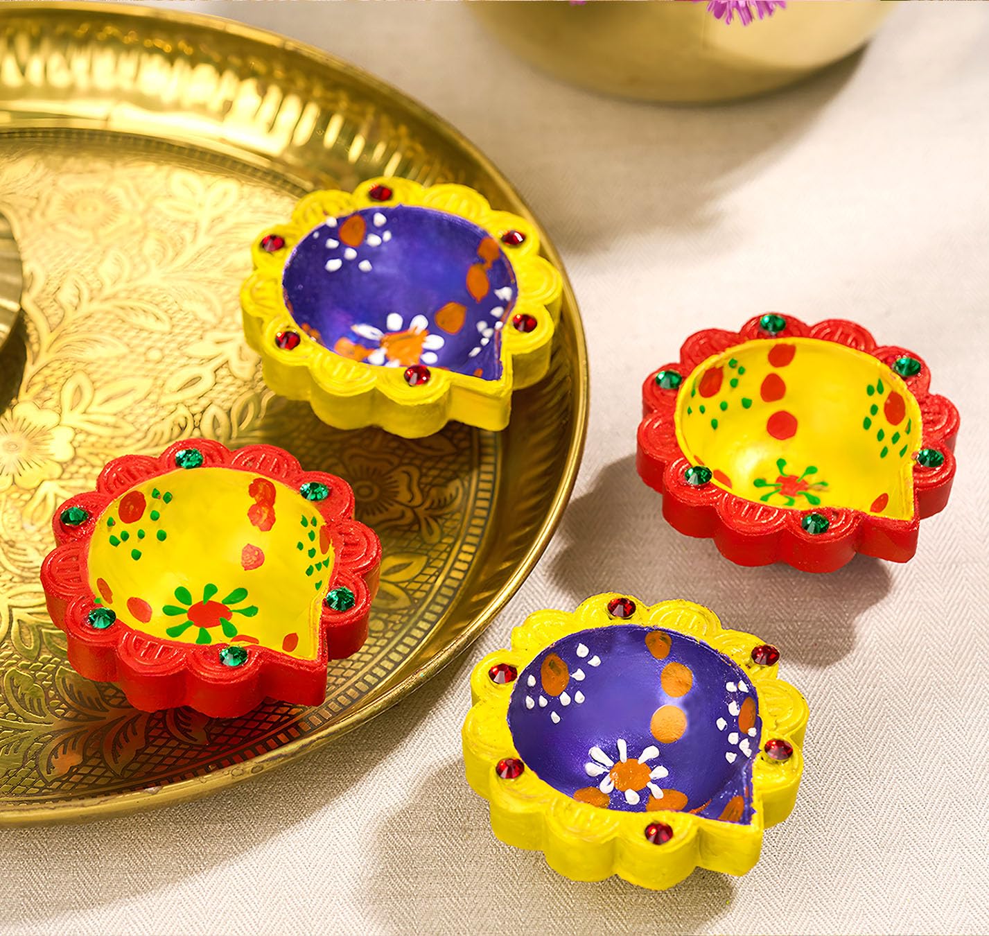 Buy IndoTribe 12Pc Diwali Diyas For Decoration Diwali Decorations For ...