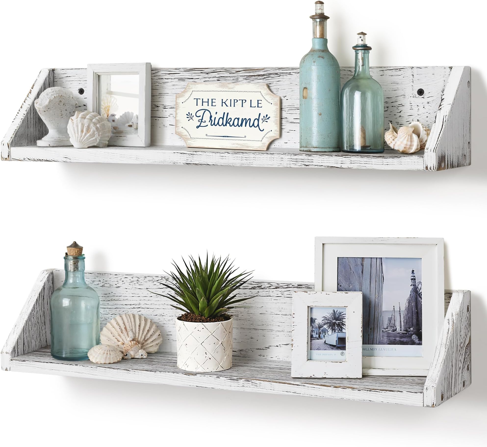 Amazon.com: Gronda Kitchen Floating Shelves for Wall, Shabby Chic Wood ...