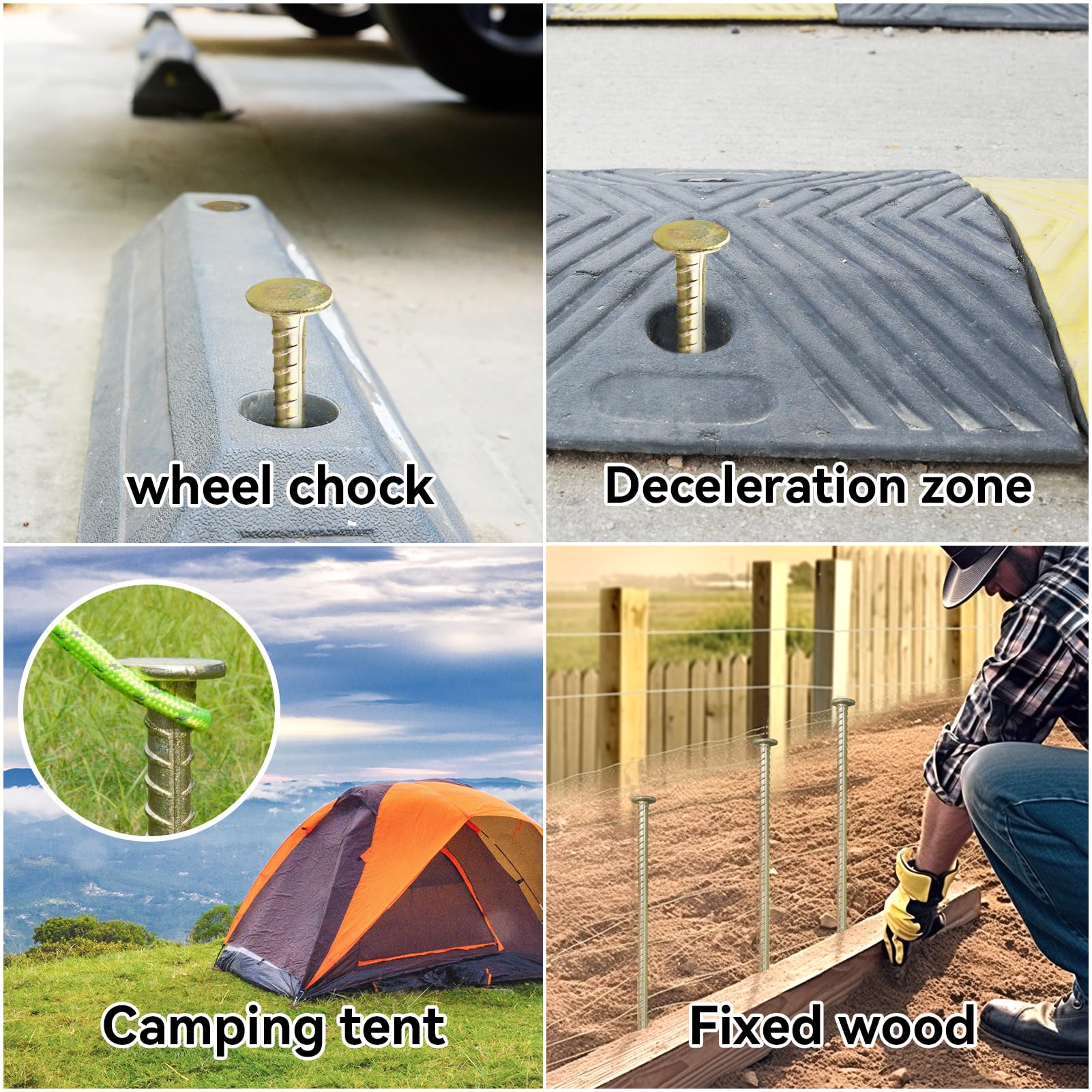 JPOIP 30 Inch Long Rebar Stakes - 9/16 Inch Diameter Heavy Duty Asphalt ...