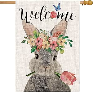 Amazon.com : Easter Flags for Outdoors 28 X 40 Double Sided Spring ...