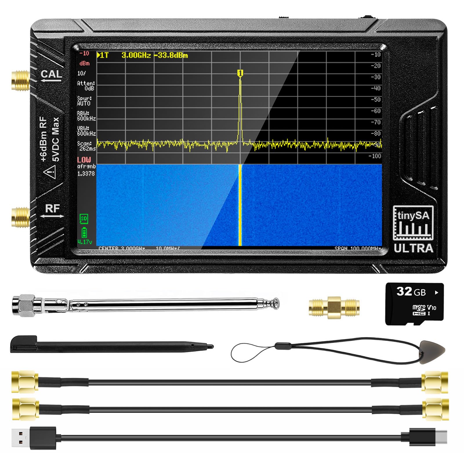 Buy AURSINC 2024 Upgraded 4.0 Inch TinySA Ultra Spectrum Analyzer ...