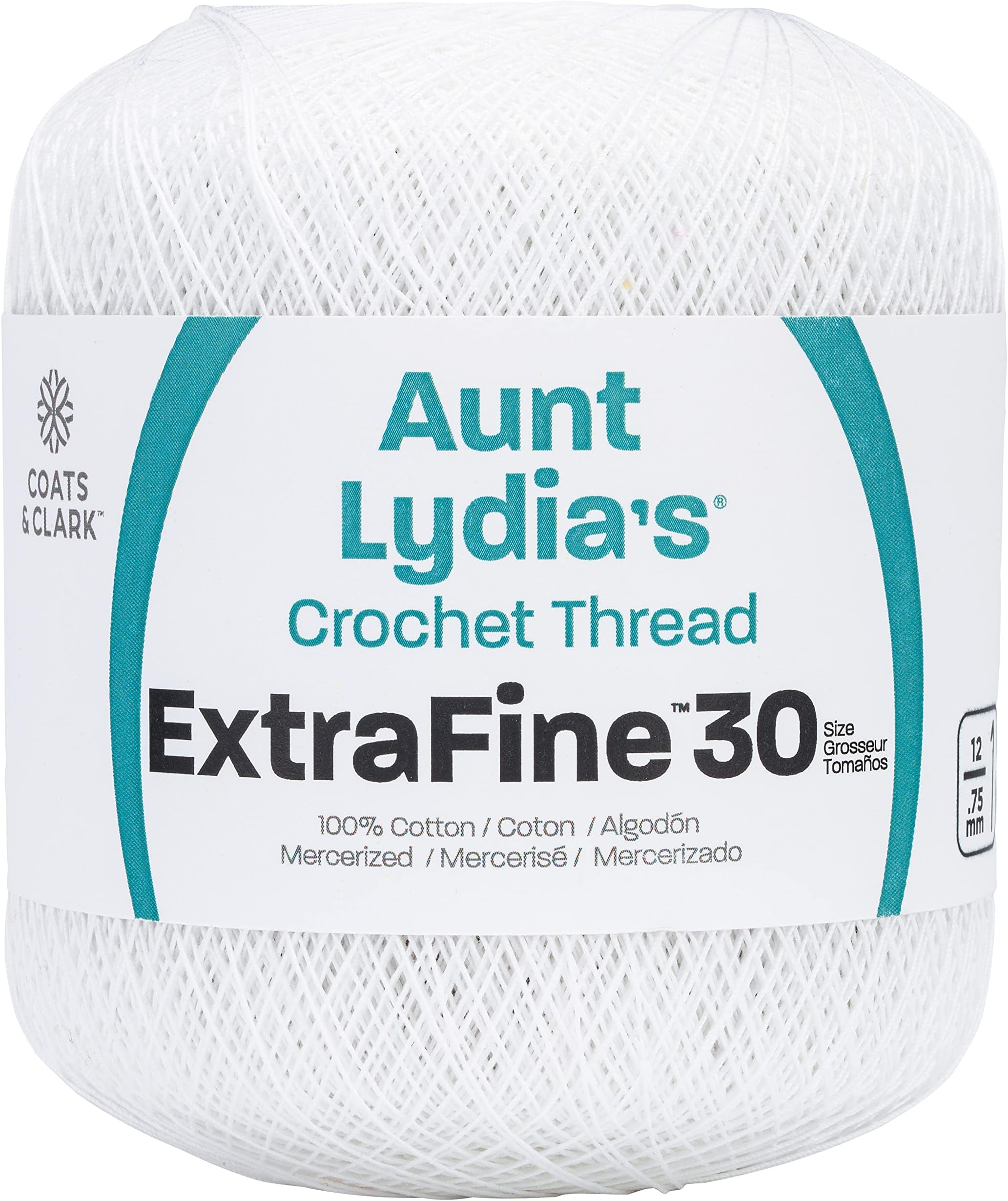 Amazon.com: Coats Crochet 180.0201 Extra Fine Crochet Thread, 30, White ...
