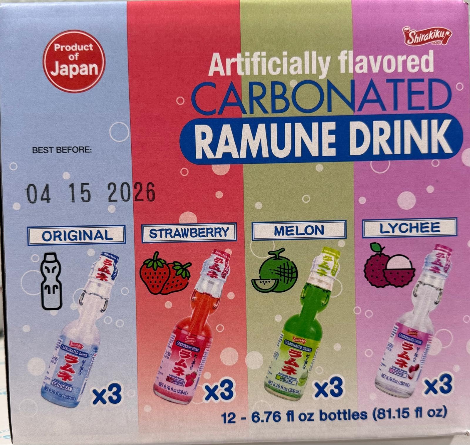 Amazon.com : Ramune Japanese Soda Variety Pack - Shirakiku Multiple ...
