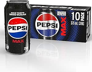 Pepsi Max Zero Sugar Soft Drink Can, 10 X 375ml : Amazon.com.au: Pantry Food & Drinks