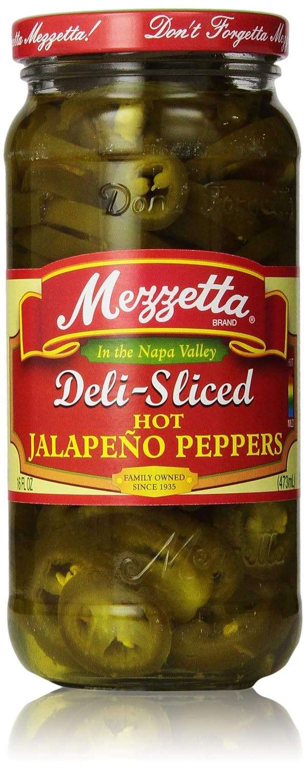 Amazon.com : Mezzetta Jalapeno Peppers, Deli-Sliced Hot, 16 Ounce ...