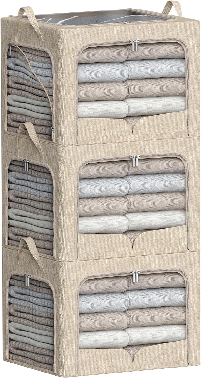 Amazon.com: LoforHoney Home Bundle- Storage Baskets with Metal Frames ...