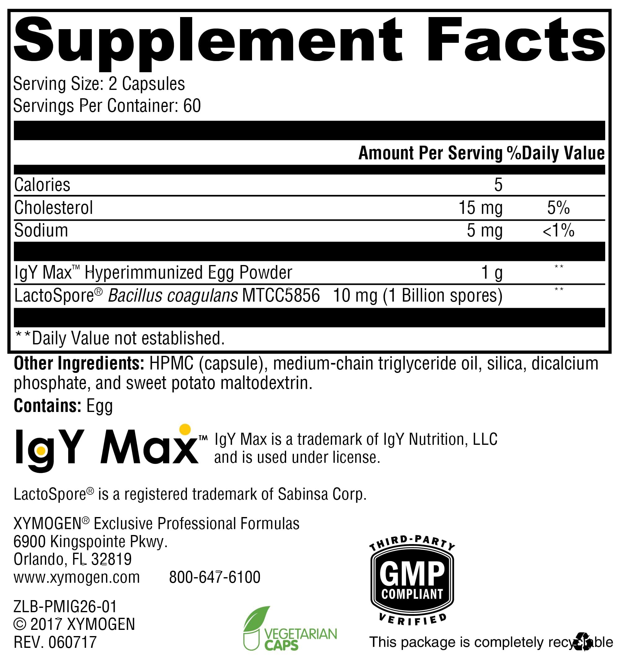 Snapklik.com : XYMOGEN ProbioMax IG 26 - Bacillus Coagulans Spore Based ...