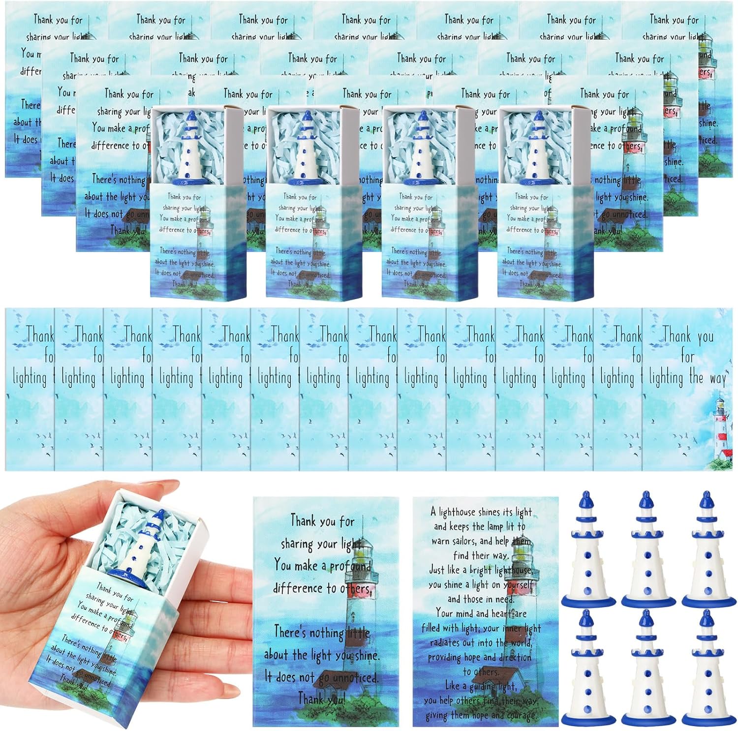 Amazon.com: Wonderjune 36 Sets Lighthouse Gifts Bulk Appreciation Gifts ...