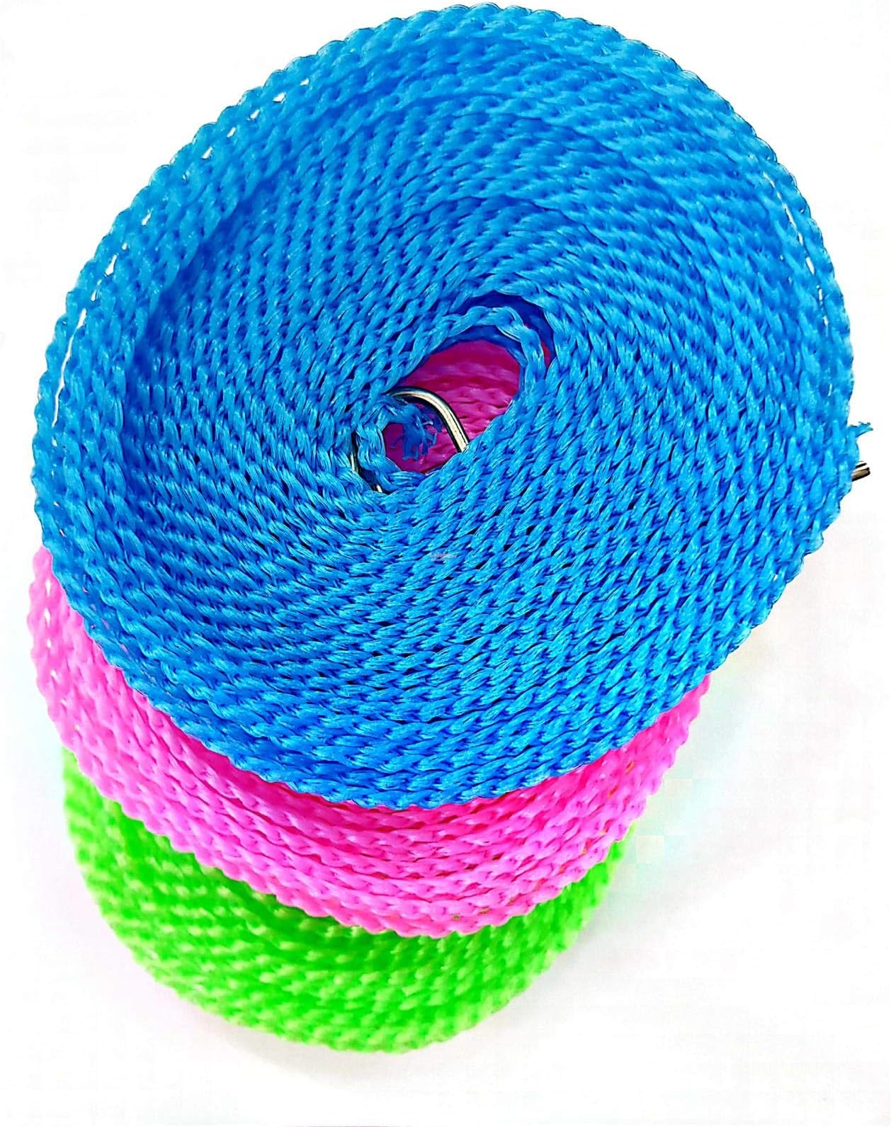 KhuHap Cloth Drying Rope with Hooks for Hanging Clothes,12 Clips Nylon ...