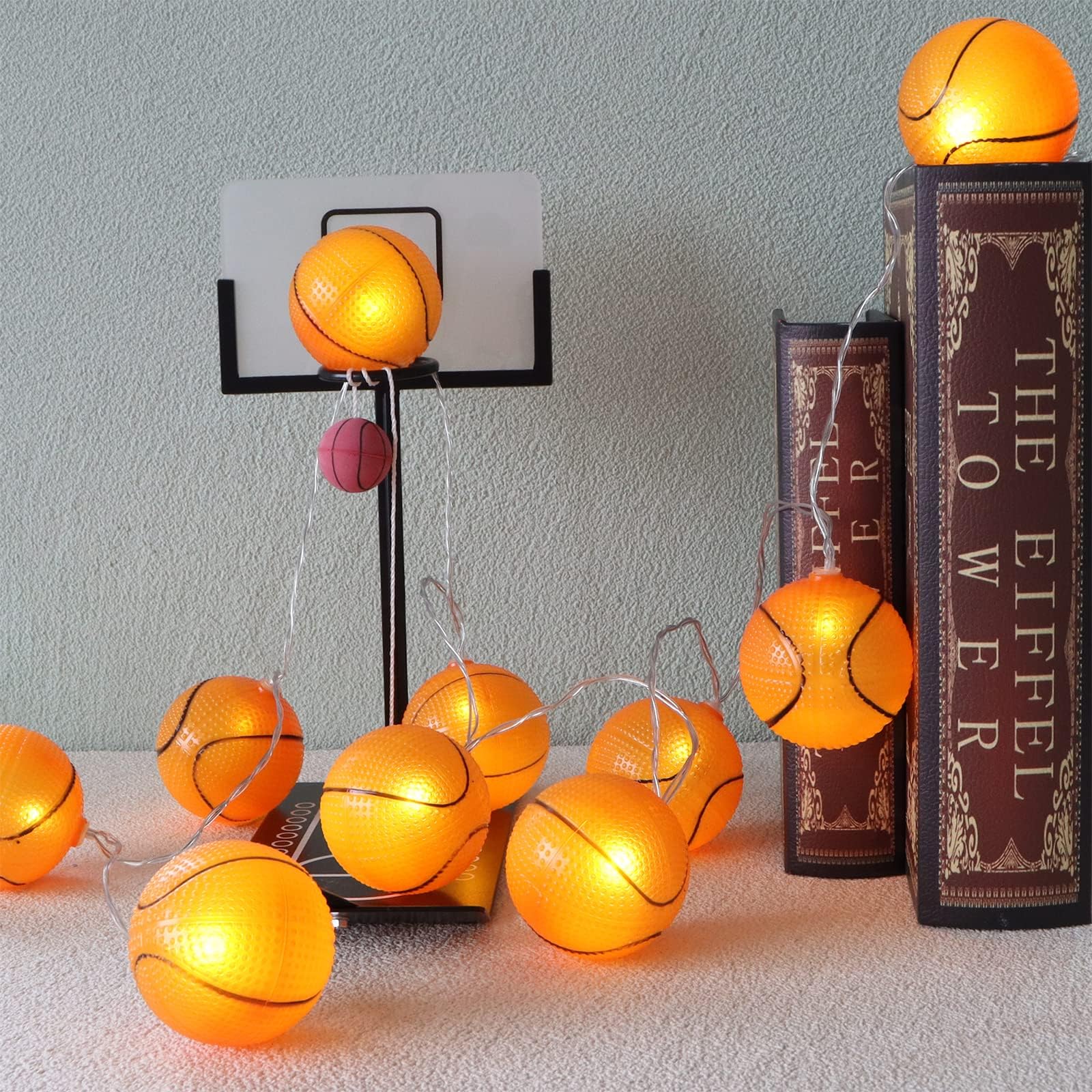 Amazon.com: Lights4fun, Inc. 6ft Basketball String Lights Battery ...