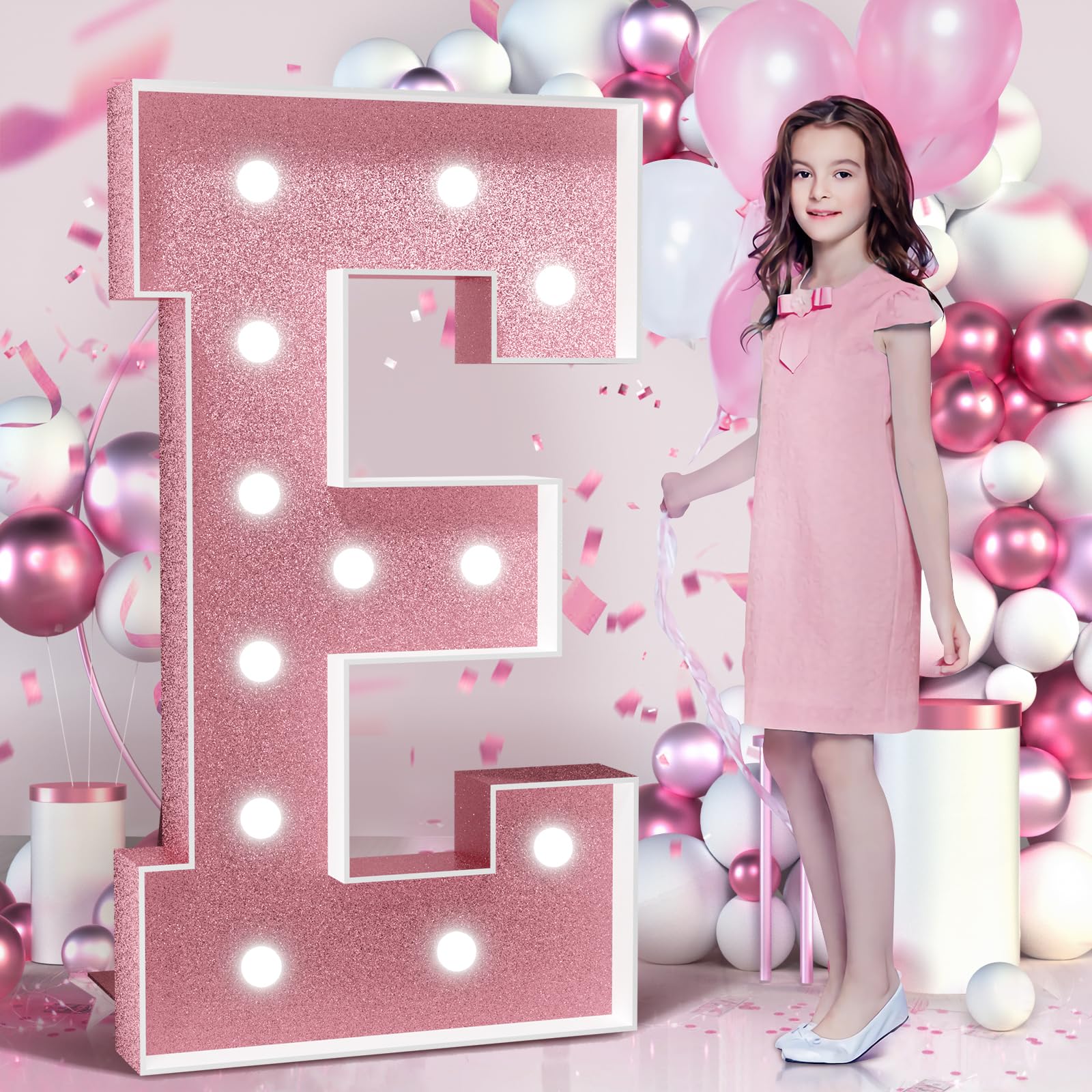 Snapklik.com : Marquee Letters Rose-Gold Birthday Decorations: Large 4 ...
