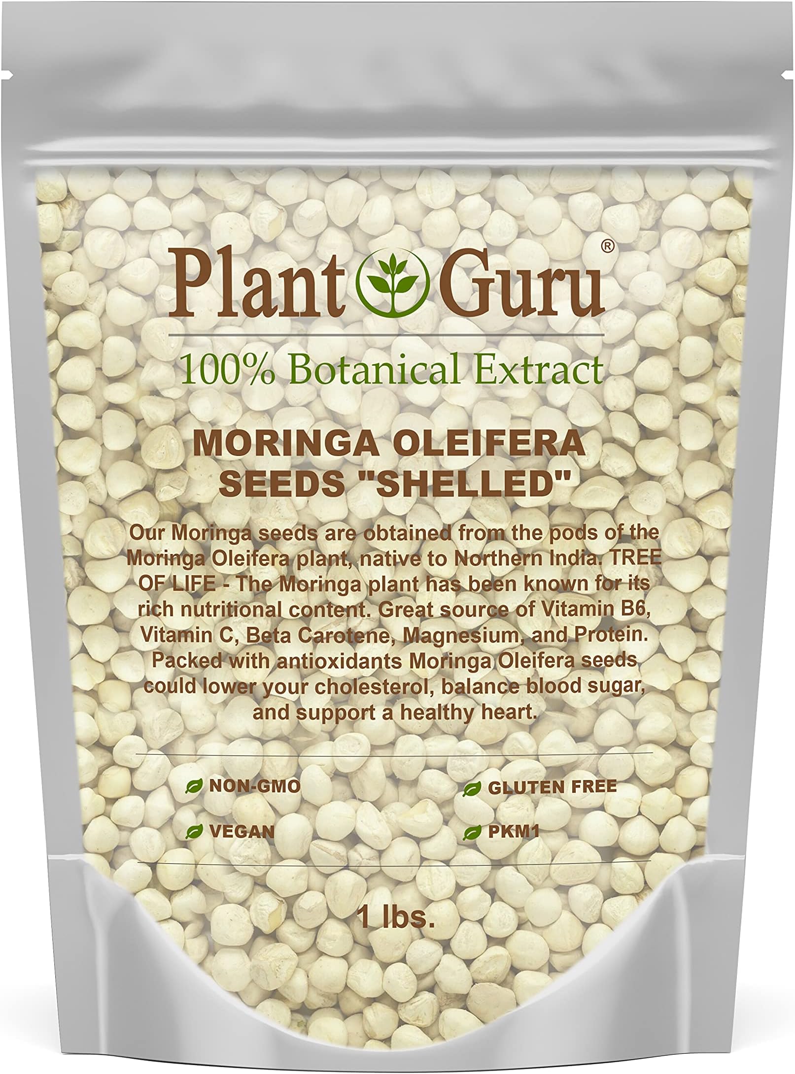 Amazon.com : Moringa Seeds Kernel Shelled 16 oz. / 1 lb. - Clean PKM1 ...
