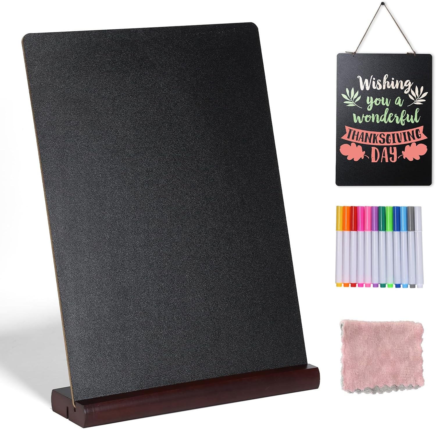 11.7x16.5 Inch Tabletop Chalkboard with Wood Base, Menu Chalkboard ...