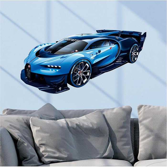 Buy Bugatti Chiron Vision Grand Turismo (GT) Blue Wall Decal Sports Car ...