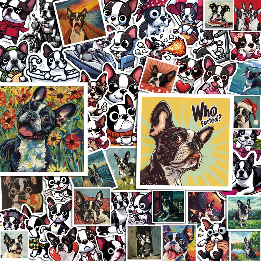 Amazon.com: 100 Pack Boston Terrier Stickers (Large Size), Boston ...
