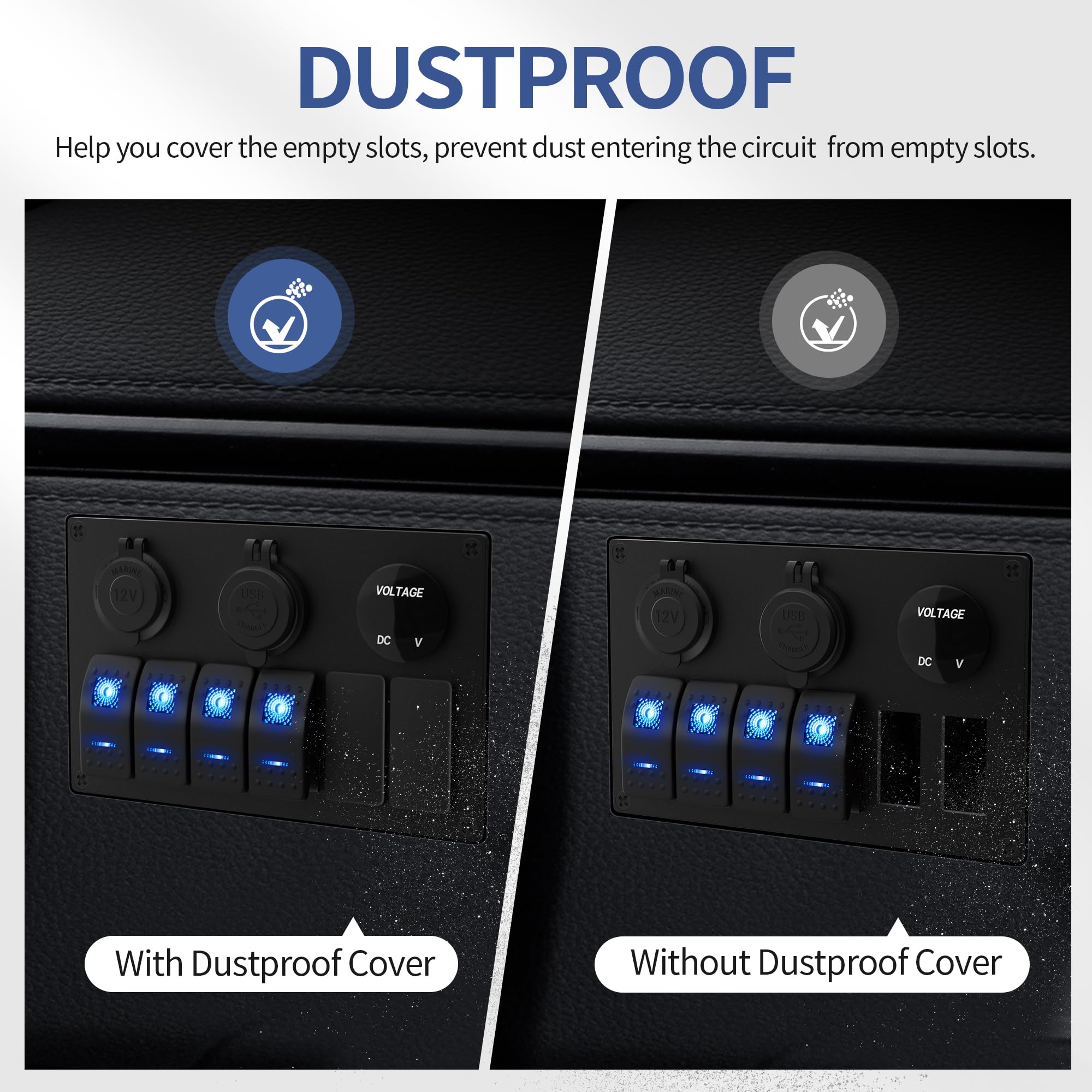 Snapklik.com : DaierTek Rocker Switch Cover Black Standard Marine ...