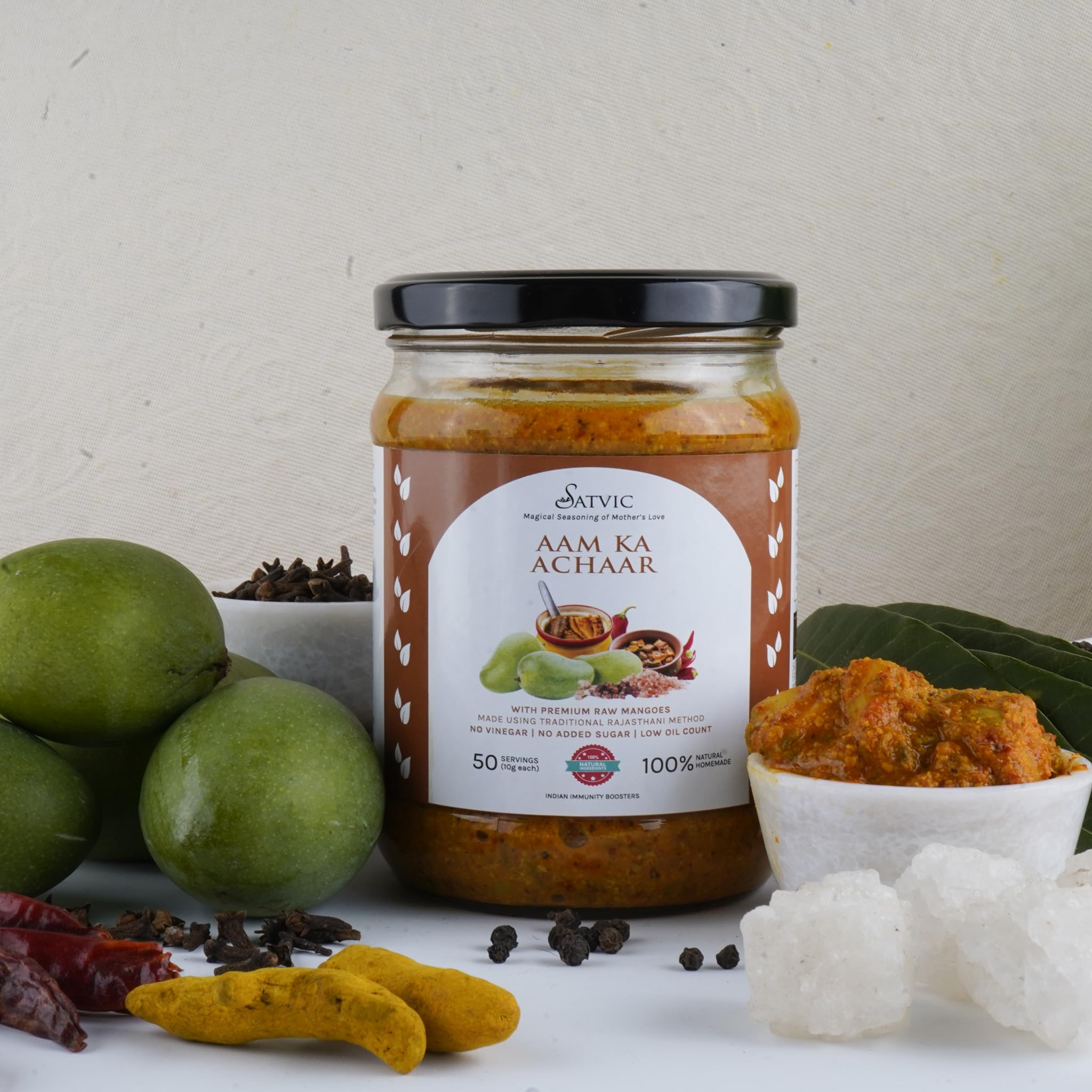 Satvic Foods Aam Ka Achaar | Spicy Raw Mango Pickle | Ghar Ka Achaar ...