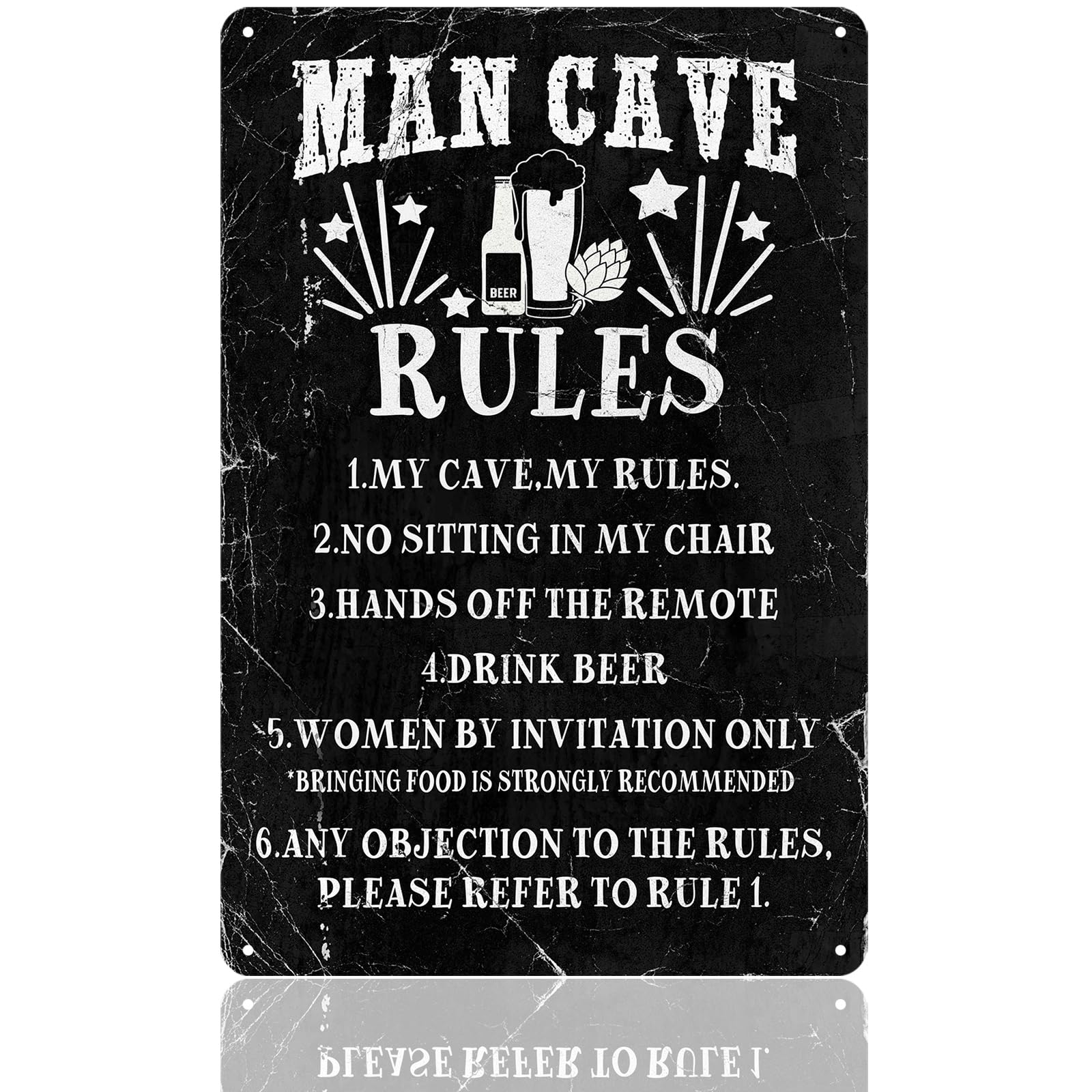 Amazon.com: Man Cave Rules Sign Man Cave Decor Funny Matel Tin Signs Mancave Stuff For Men Gifts ...