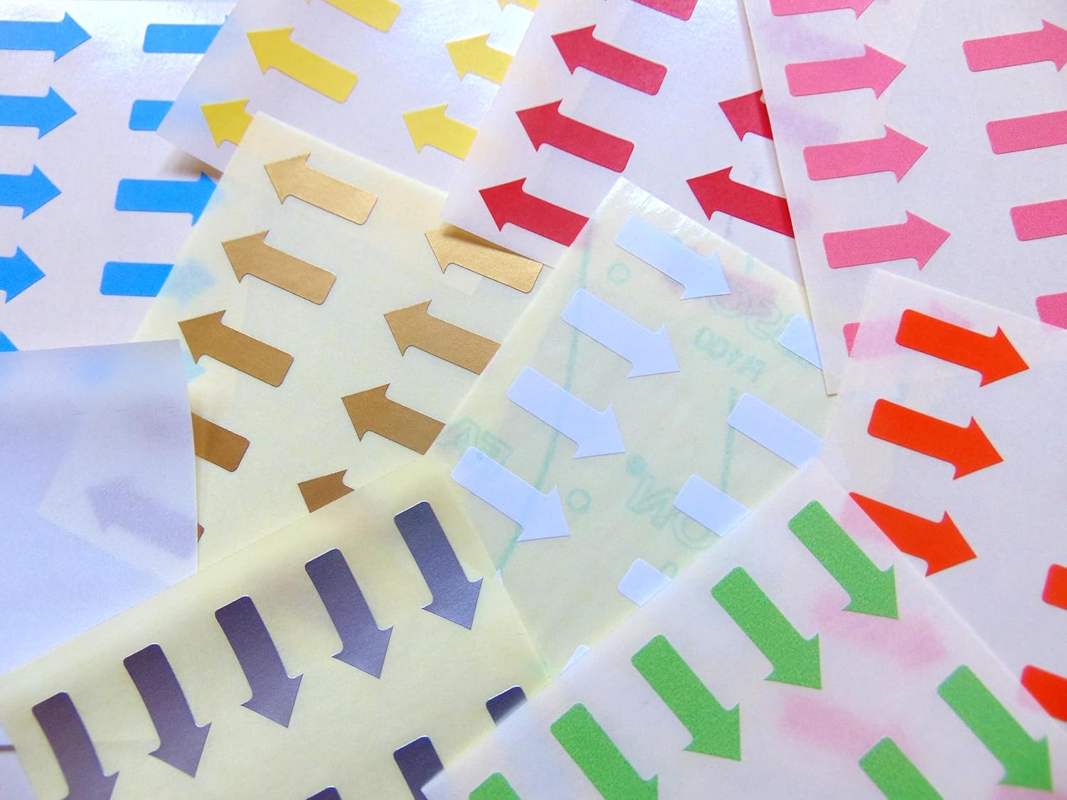 80 Labels, 20x10mm Arrows, Removable/Low Tack Adhesive, Mixed Colour ...