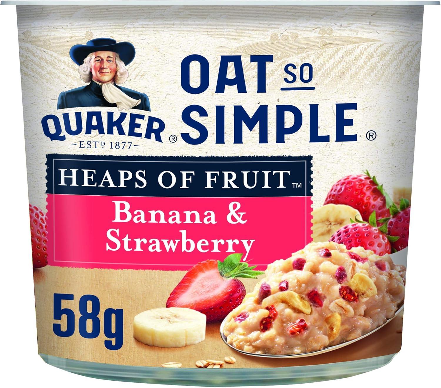 Quaker Oats Oat So Simple Banana and Strawberry Porridge Pot, 58 g ...