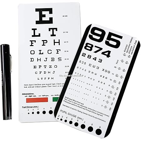Amazon.com: EMI Rosenbaum and Snellen Pocket Eye Charts - 2 Pack : Industrial & Scientific