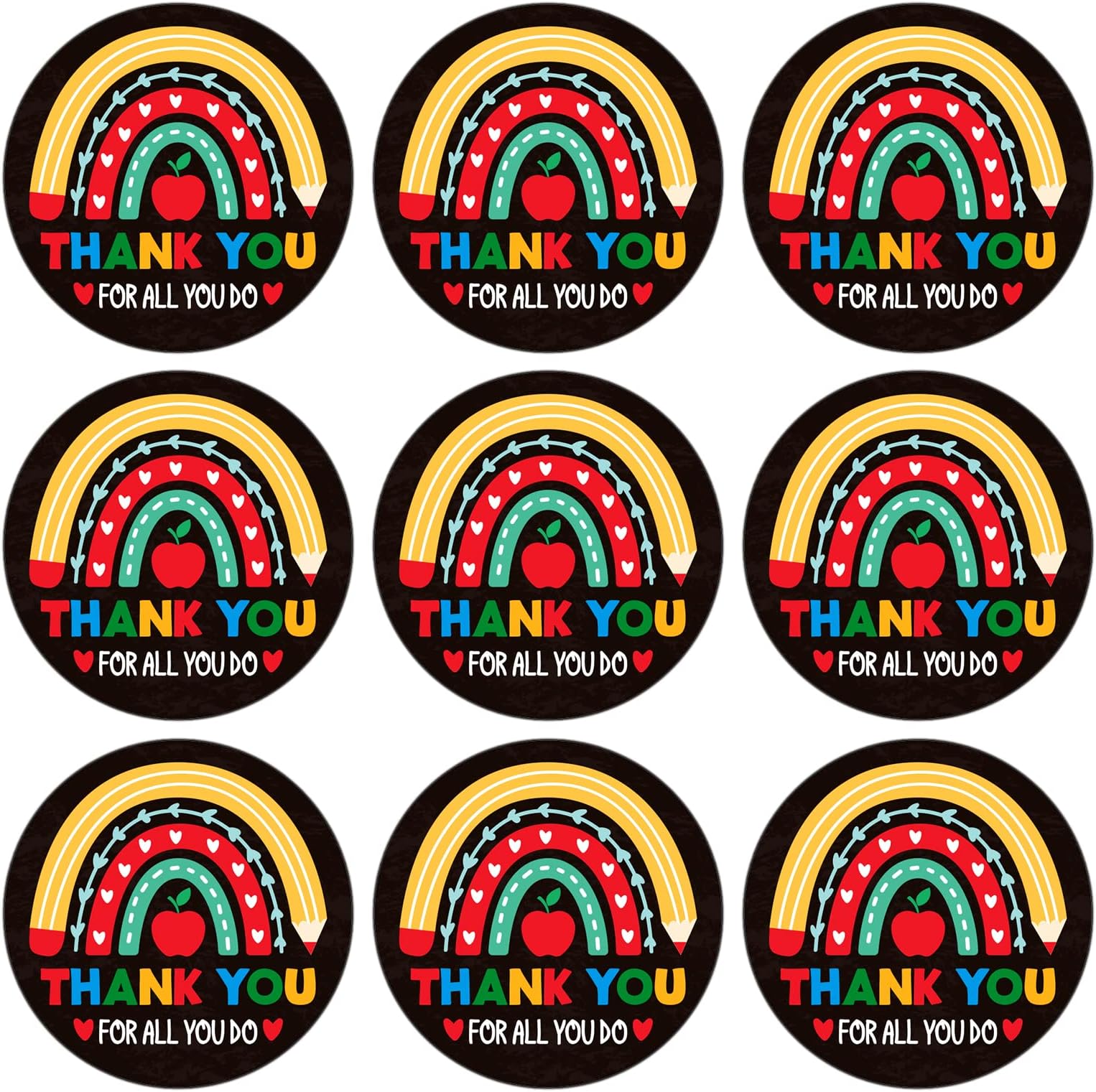 Amazon.com : FLYAB 36Pcs Thank You Teacher Sticker Labels 1.5" Colorful ...