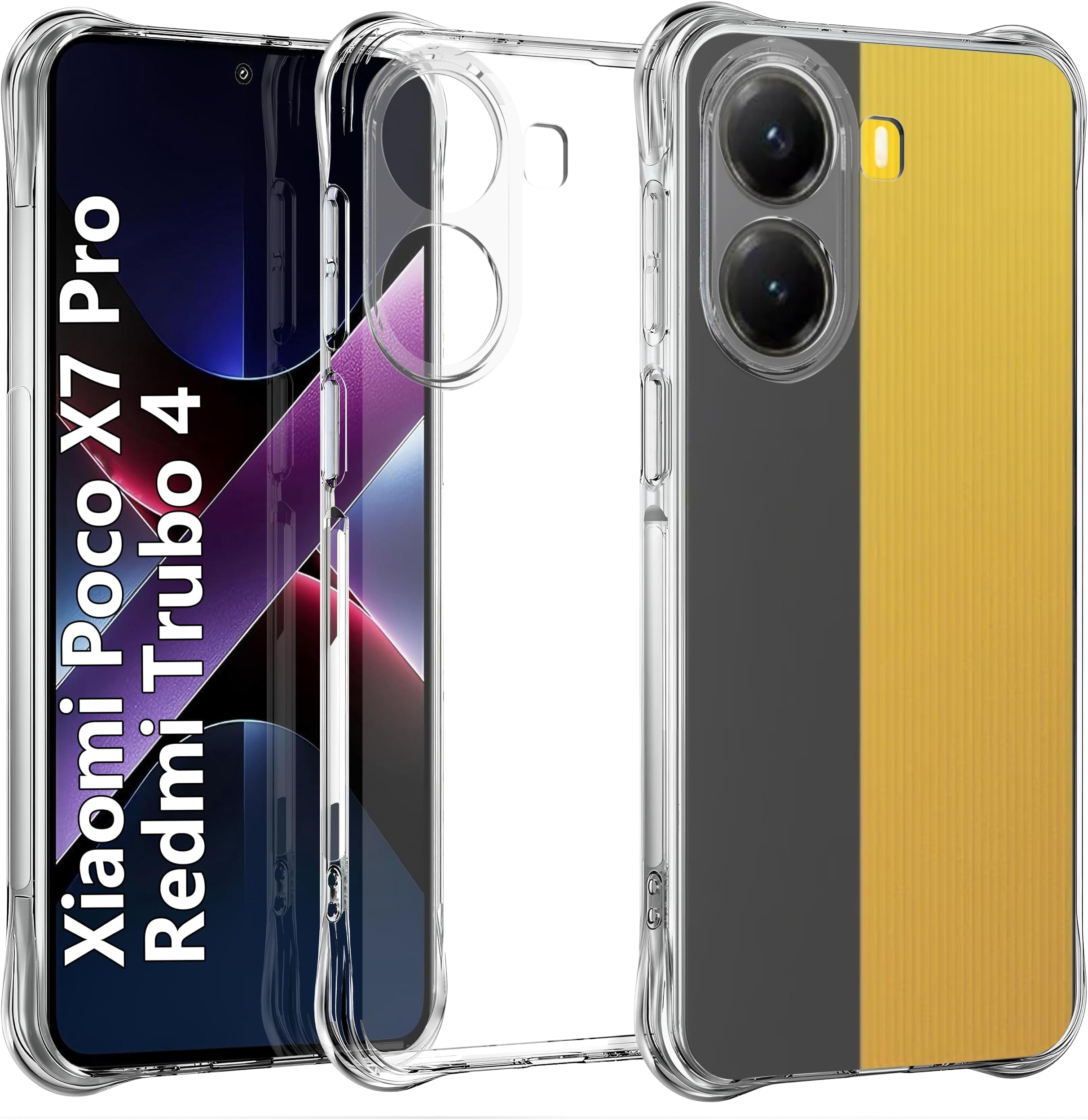 Amazon.com: USTIYA Case for Xiaomi Redmi Poco X7 Pro 5G Clear TPU Four ...