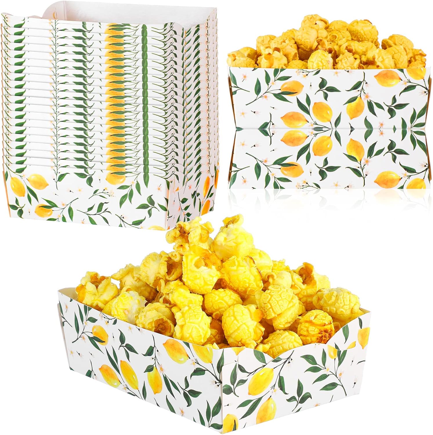 Amazon.com: 100 Pack Paper Food Boats Lemon Paper Food Trays 1 Lb ...