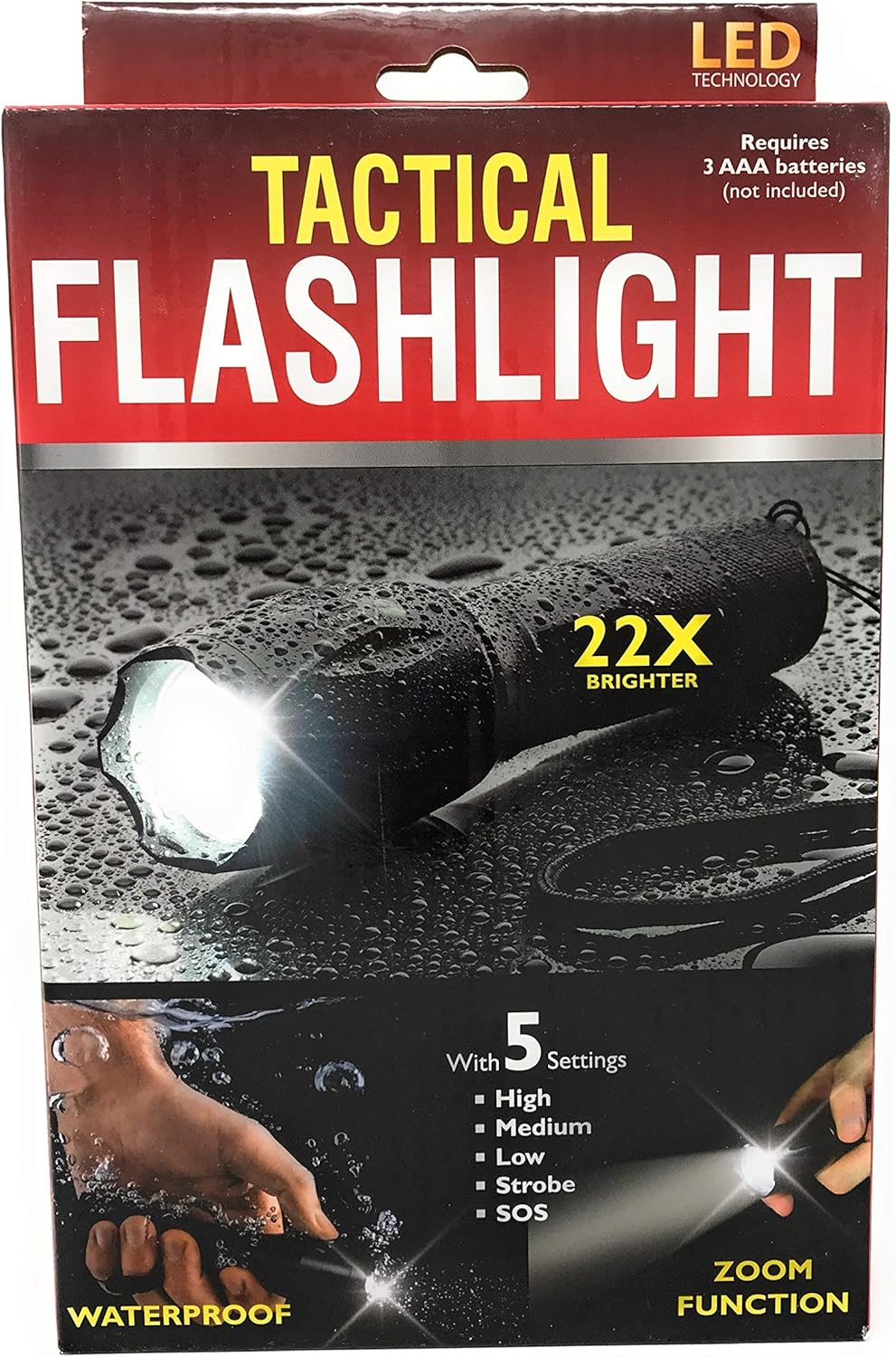 Waterproof Tactical Zoom Flashlight with Five Settings - Amazon.com