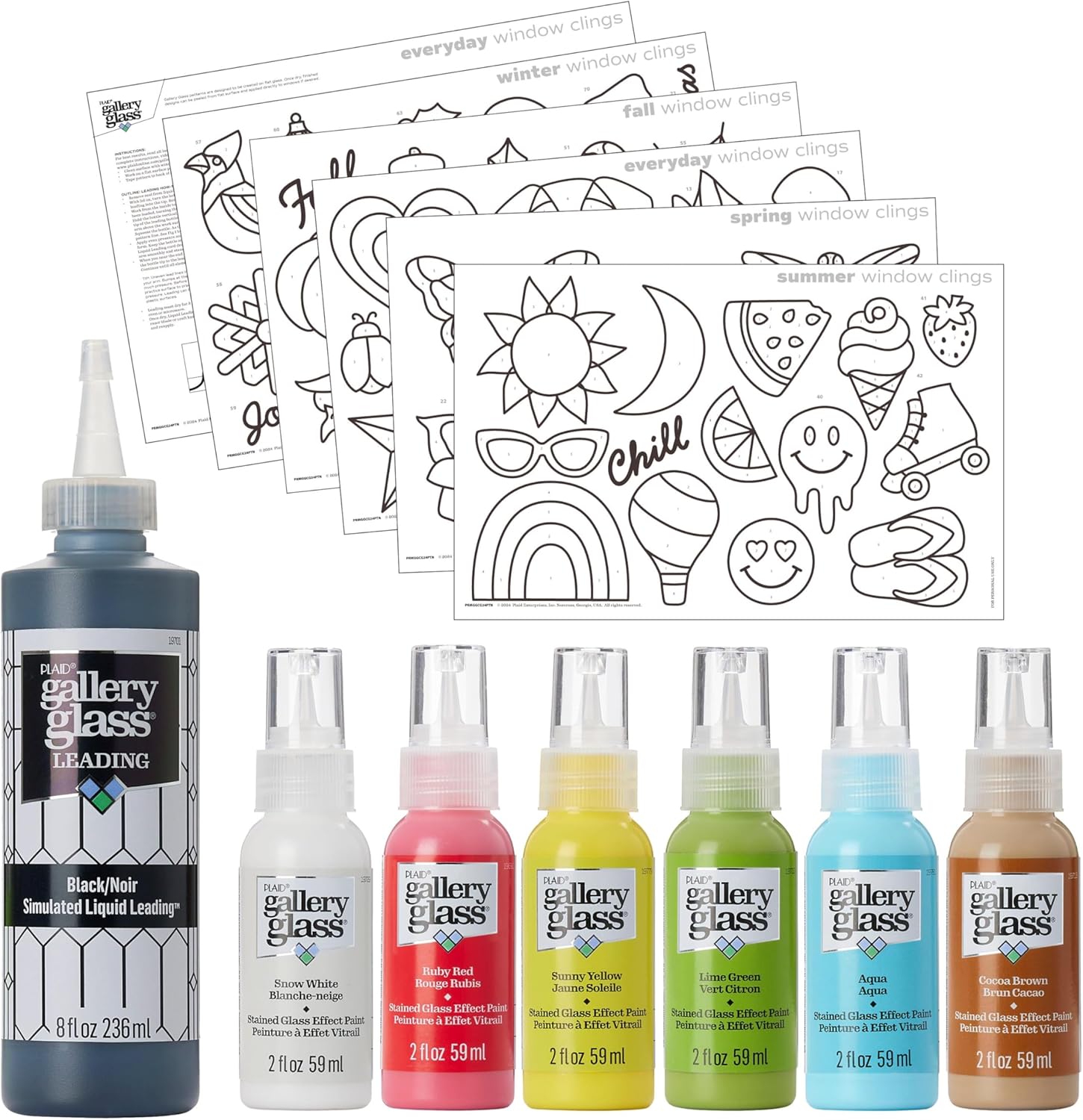 Amazon.com: Gallery Glass Window Cling Art Kit, 10 Piece Set Including ...