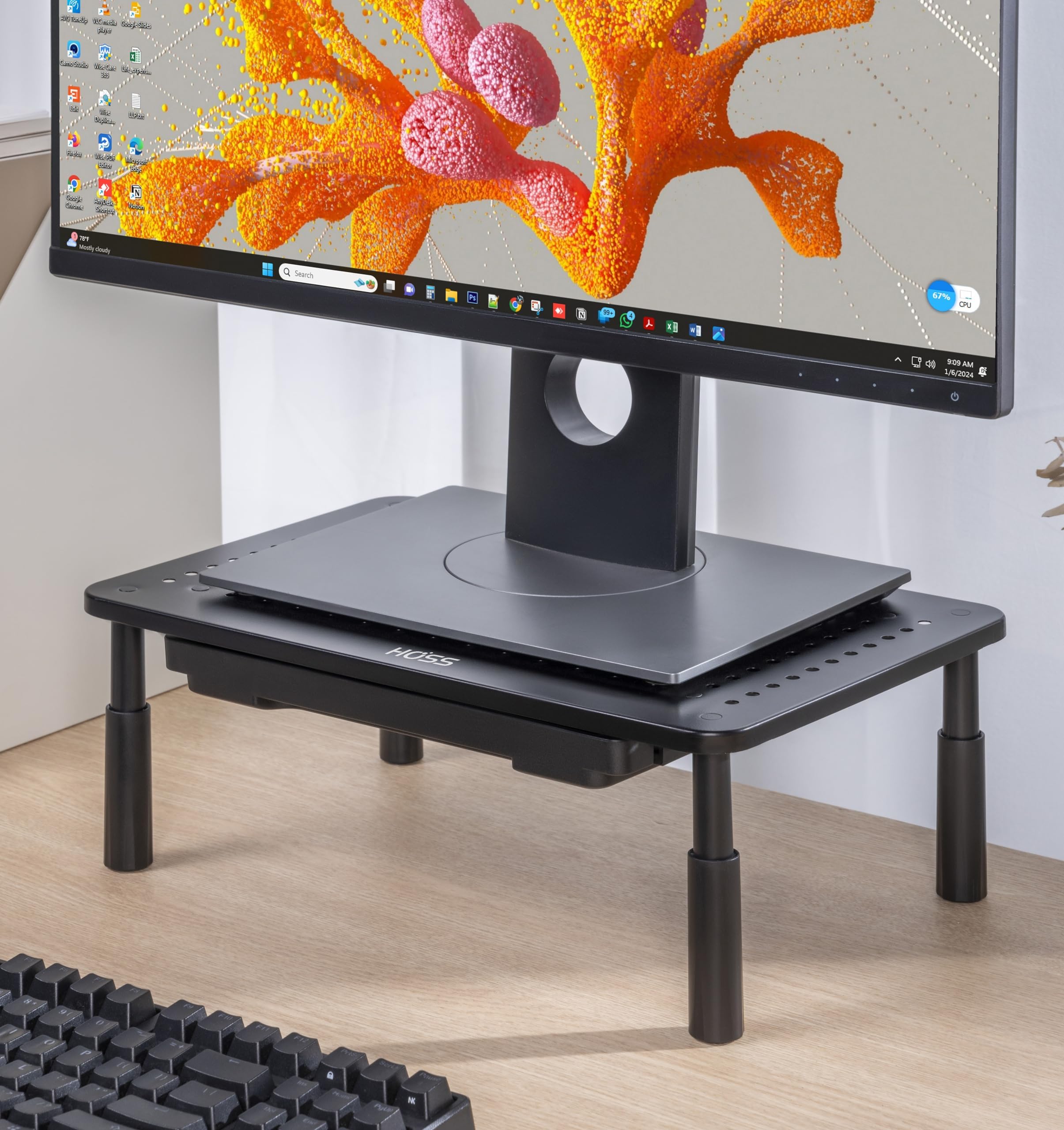 PROSAC Monitor Stand Mount for Desk | Height Adjustable Freestanding ...