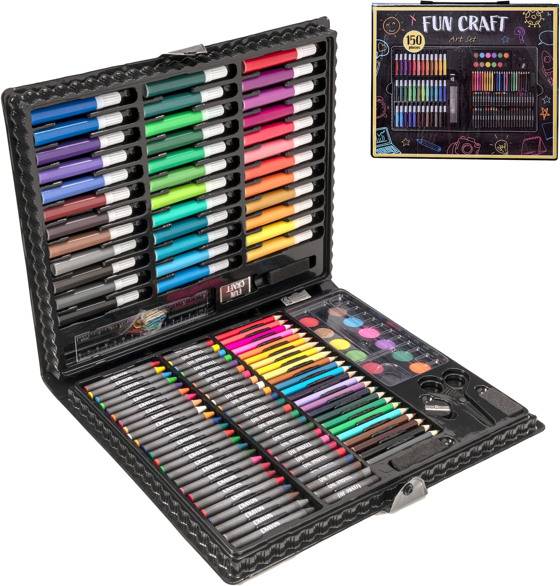 Artworx Drawing Set for Kids - 208 Piece Kids Art Set & Case - Painting ...