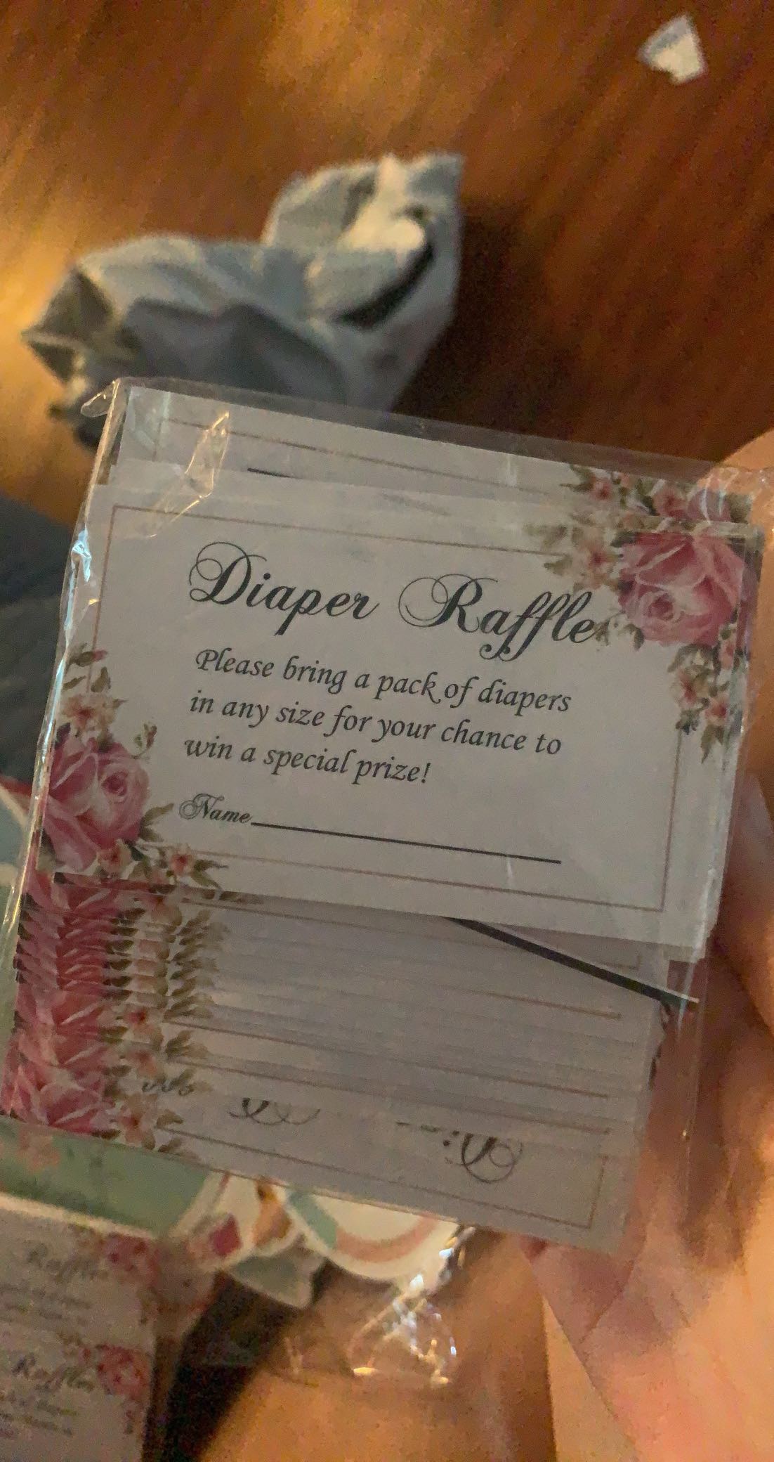 Amazon.com : 50 Floral Diaper Raffle Tickets for Baby Shower, Pink ...