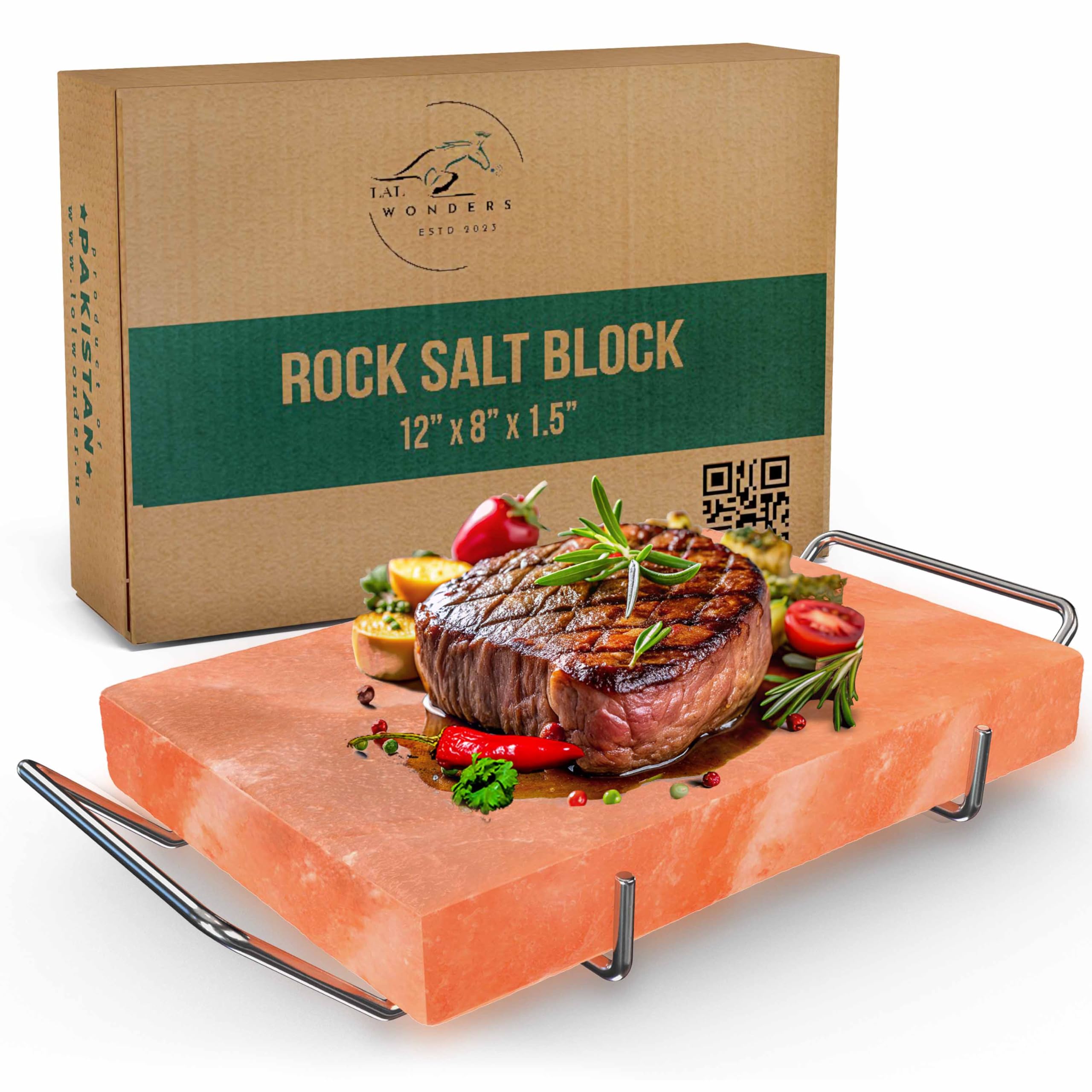 Amazon.com : Lal Himalayan Salt Block Cooking Plate 12x8x1.5 for ...