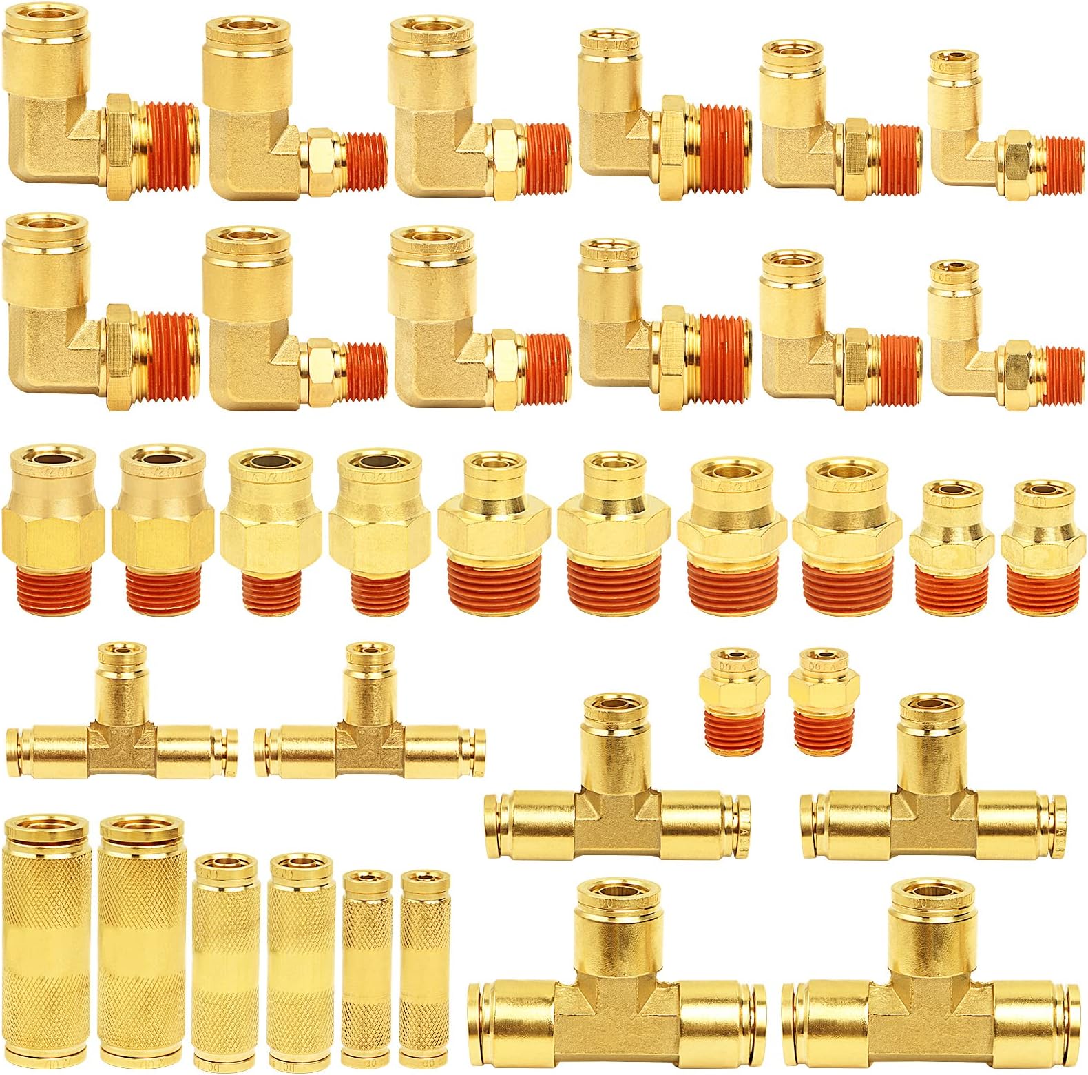 Amazon.com: Legines 38 Pcs Brass D.O.T Air Brake Nylon Tubing Fitting ...