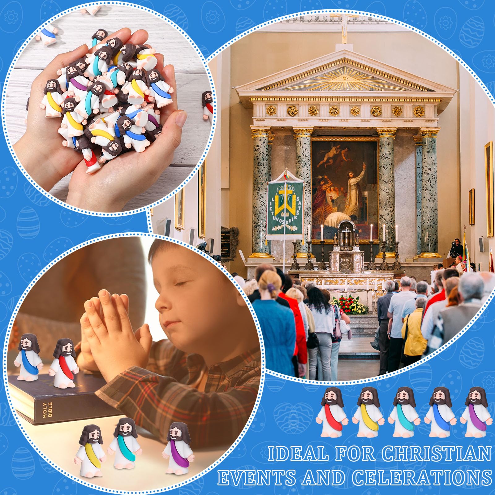 Snapklik.com : Barydat 150 Pack Mini Jesus Figurines Bulk Little Jesus ...