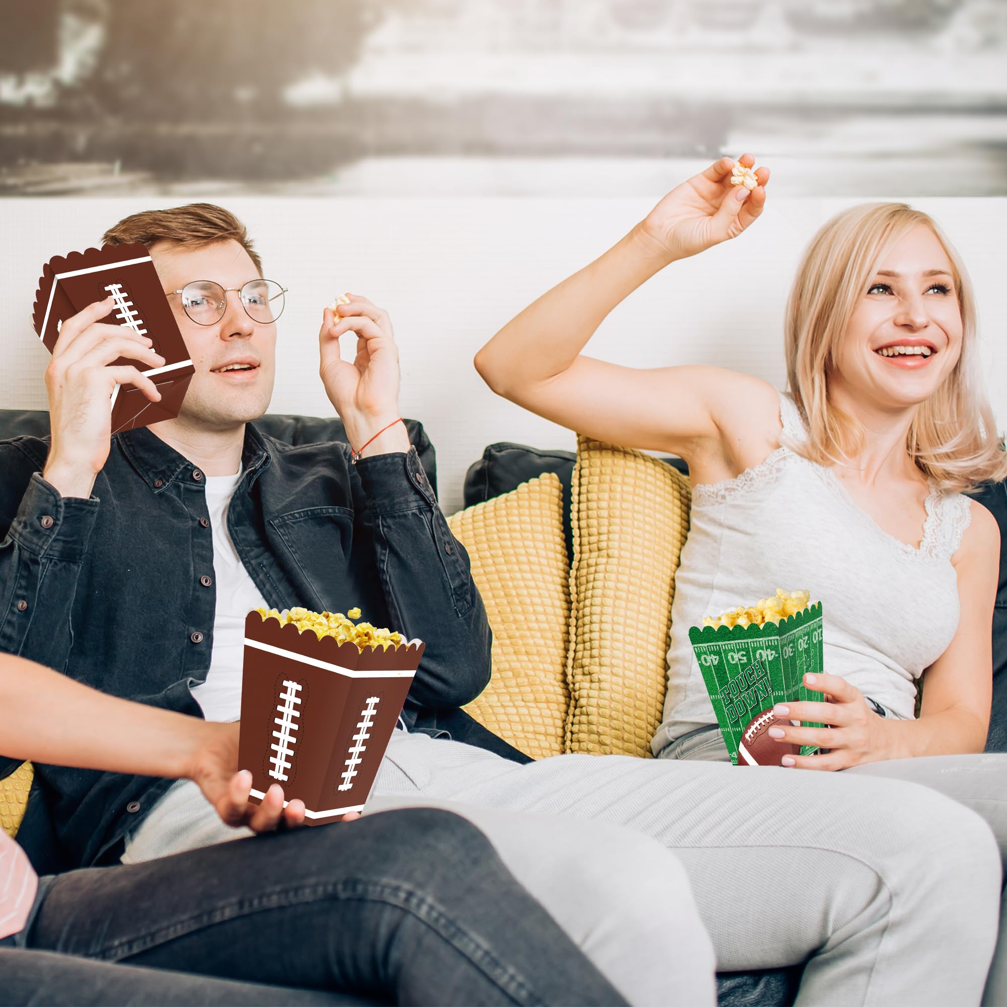 Snapklik.com : 50 PCS Football Popcorn Boxes, Disposable Football Party ...