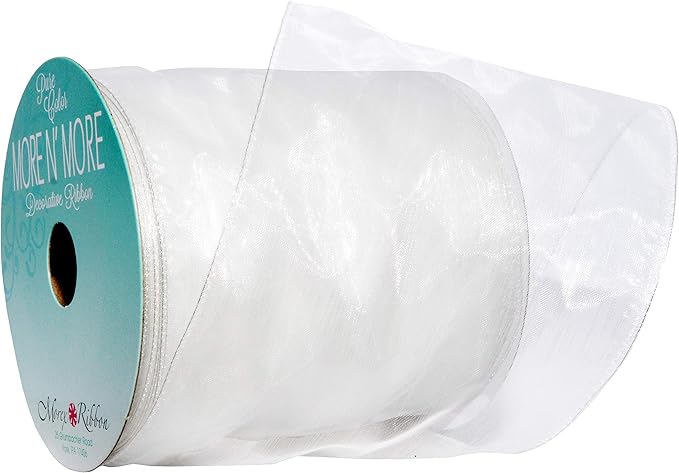 Amazon.com: Morex Ribbon Wired 4-Inch Chiffon Ribbon with 10-Yard Spool ...
