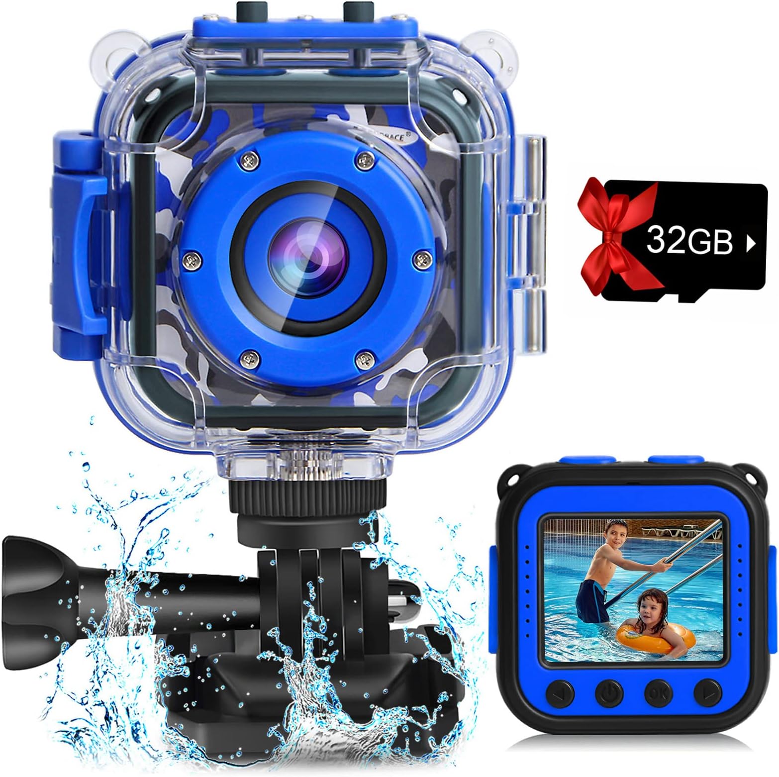 Amazon.com : PROGRACE Kids Waterproof Camera for Boy Toys - Gifts for ...