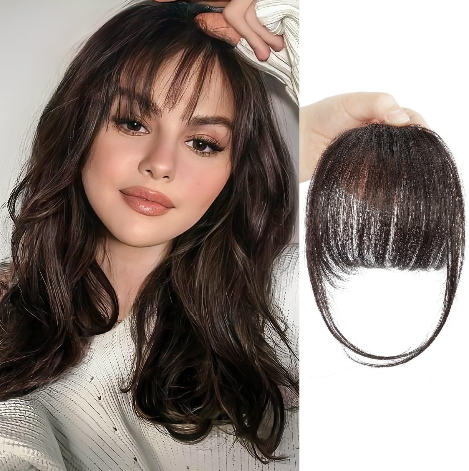Amazon.com : HH FASHION Clip in Bangs - 100% Human Hair French Bangs ...