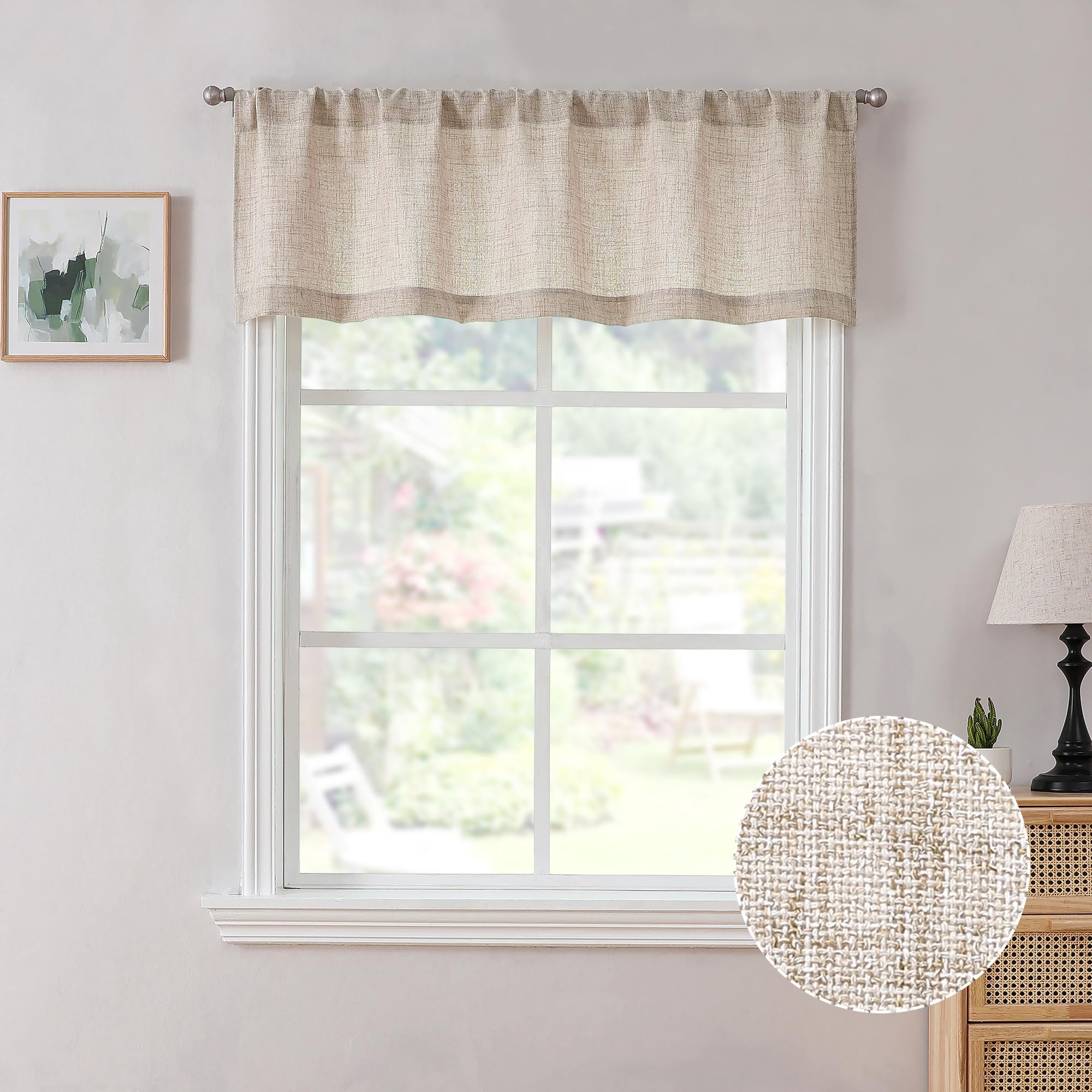 Amazon.com: jinchan Linen Valance for Windows Farmhouse Valance for ...