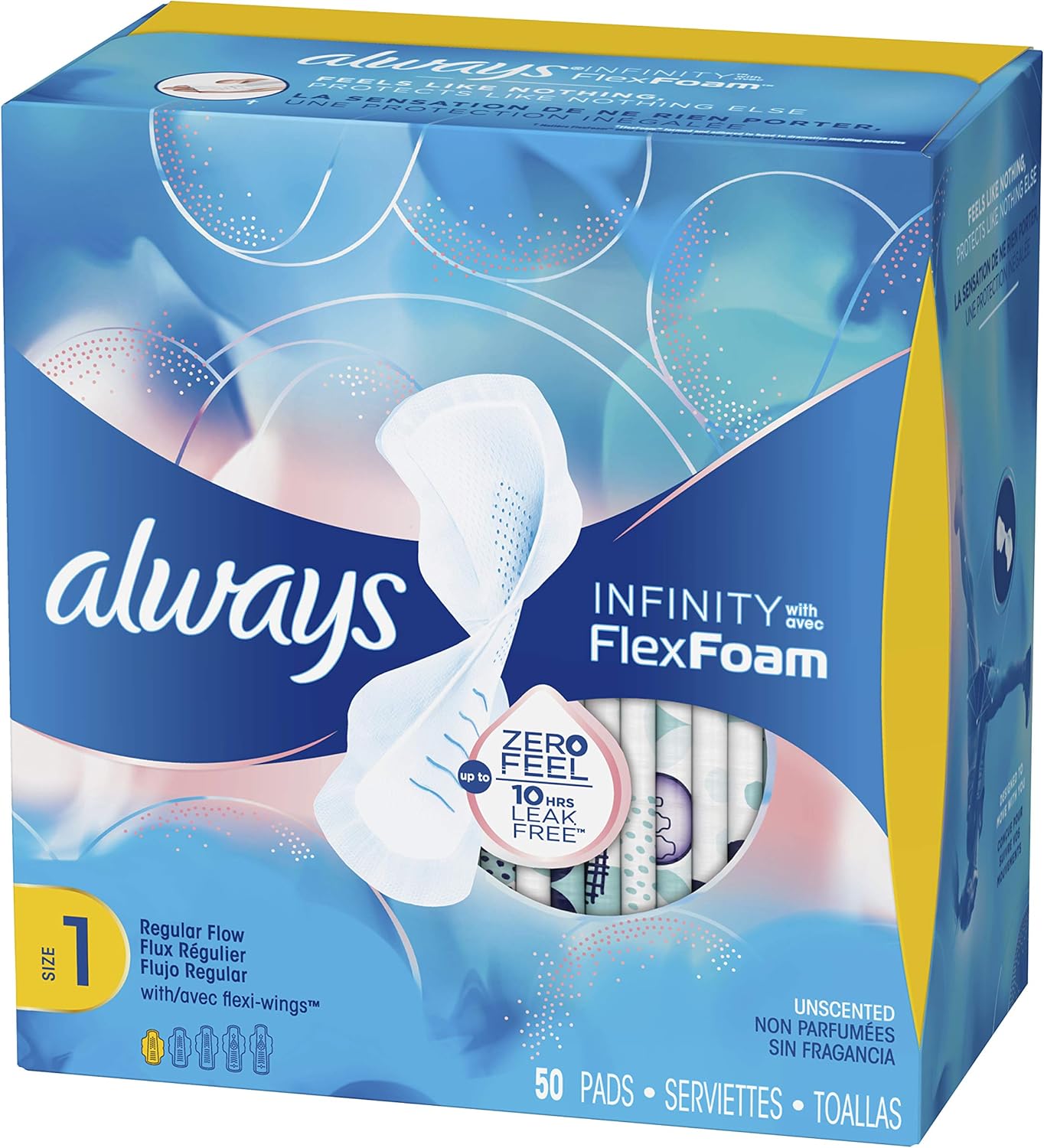 Amazon.com: Always Infinity Size 1 Feminine Pads with Wings, Regular ...