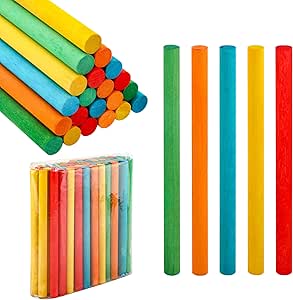 50 Pack Lummi Rhythm Sticks, 5 Colors Wooden Rhythm Sticks Set Musical ...