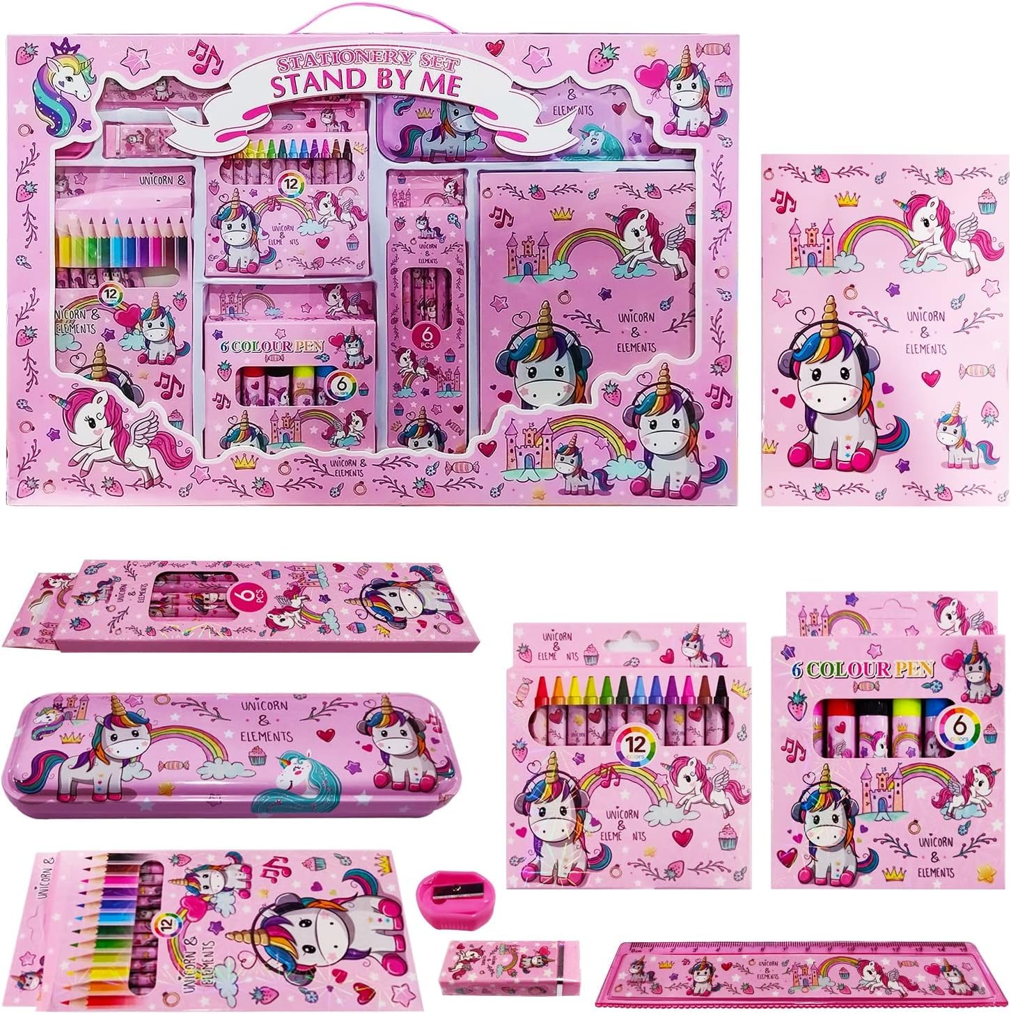 KASTWAVE Unicorn Stationary Kit For Girls - 41Pcs Stationary Items For ...