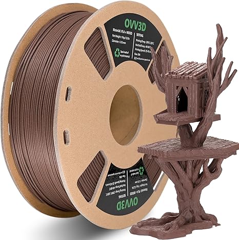 Amazon.com: OVVNYXE OVV3D Wood PLA Filament 1.75mm, Black Walnut Wood ...