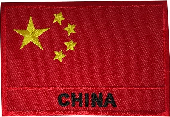 China Flag Patch Embroidered Iron Sew On Chinese Badge Cloth Embroidery ...