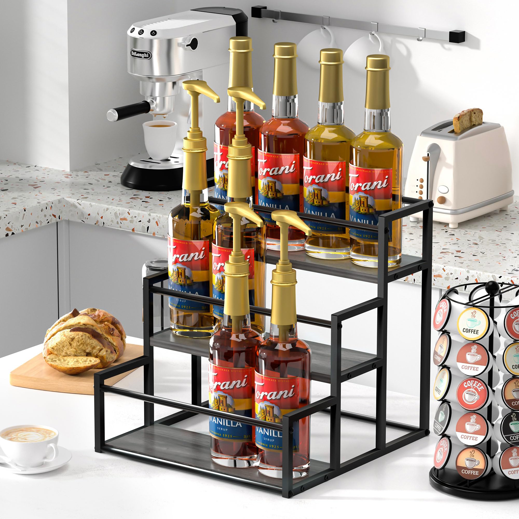 Amazon.com: Coffee Syrup Rack Organizer, Syrup Bottle Holder Stand for ...
