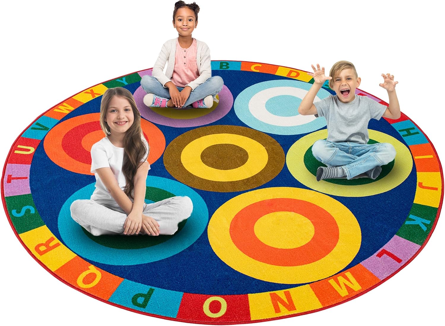 Amazon.com: Booooom Jackson Round Classroom Rug Round Kid Classroom ...