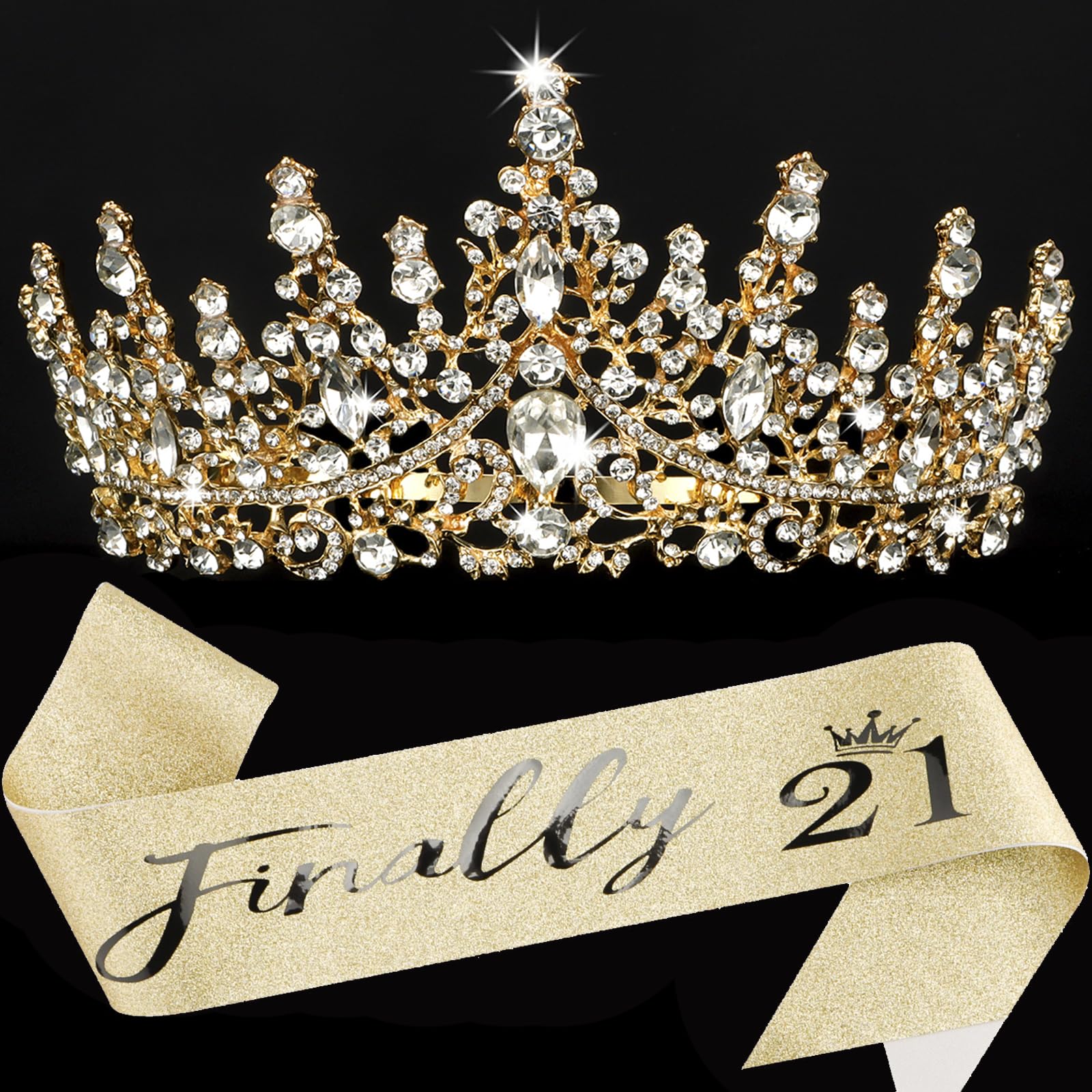 Amazon.com: COCIDE 21st Birthday Sashes, Crowns, and Decorations - Sash ...