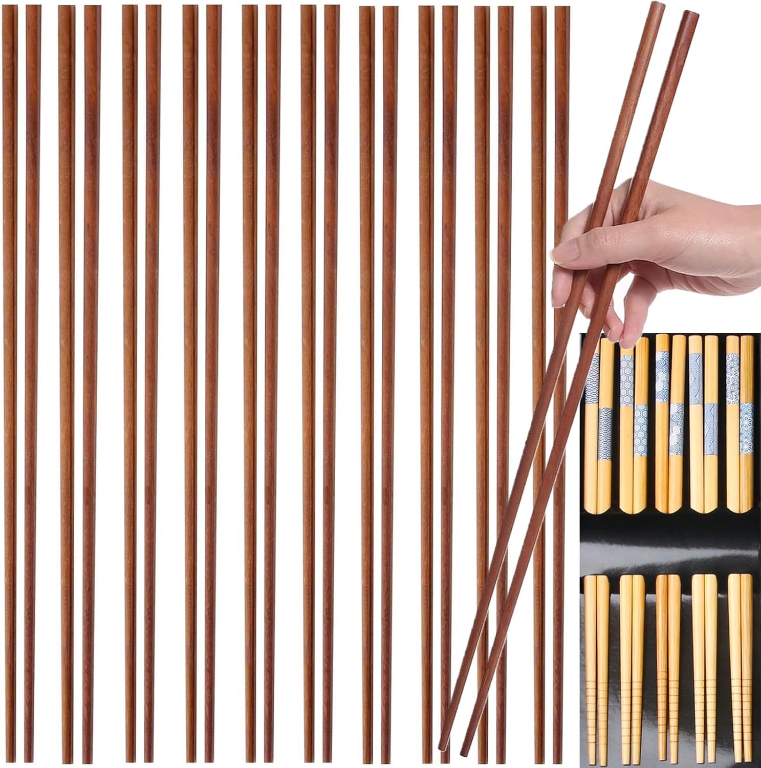 Amazon.com: Fejapa 10 Pairs 12in Long Cooking Chopsticks + 5 pairs 9in ...